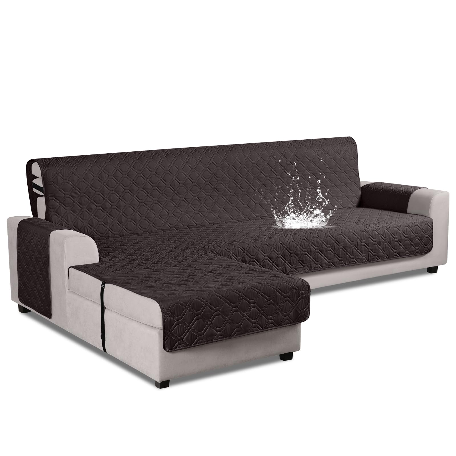 Amazon.com: VANSOFY Upgraded Sectional Couch Covers 100% Waterproof L ...