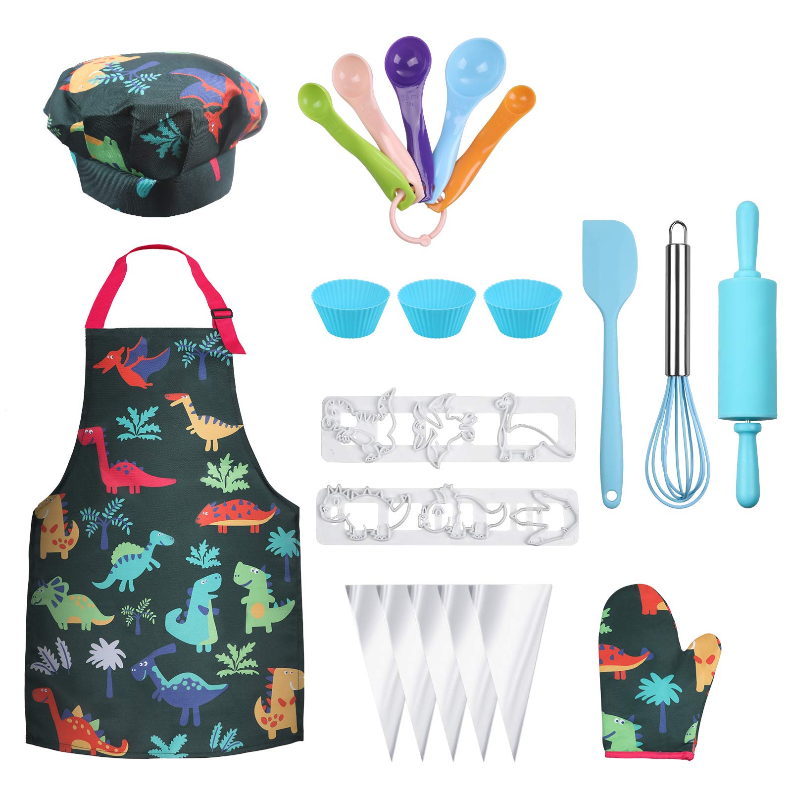 Anpro Complete Kids Cooking and Baking Set - 27 Pcs Includes Aprons for ...