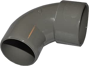 Solvent Weld Grey 50mm (56mm) Waste Pipe Conversion Bend - Pack of 5 ...