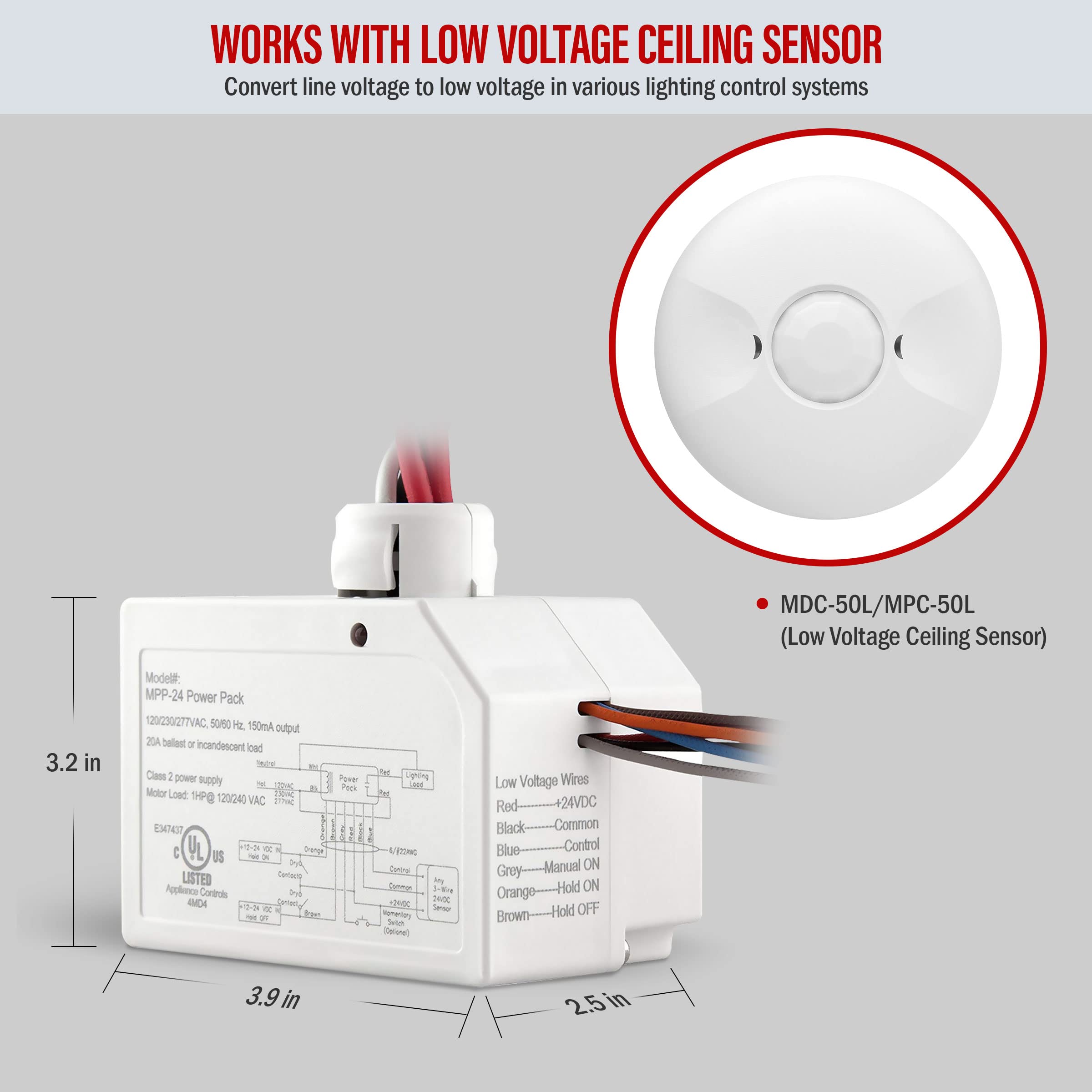 Snapklik.com : ENERLITES Ceiling Sensor Low Voltage Power Pack For Low ...