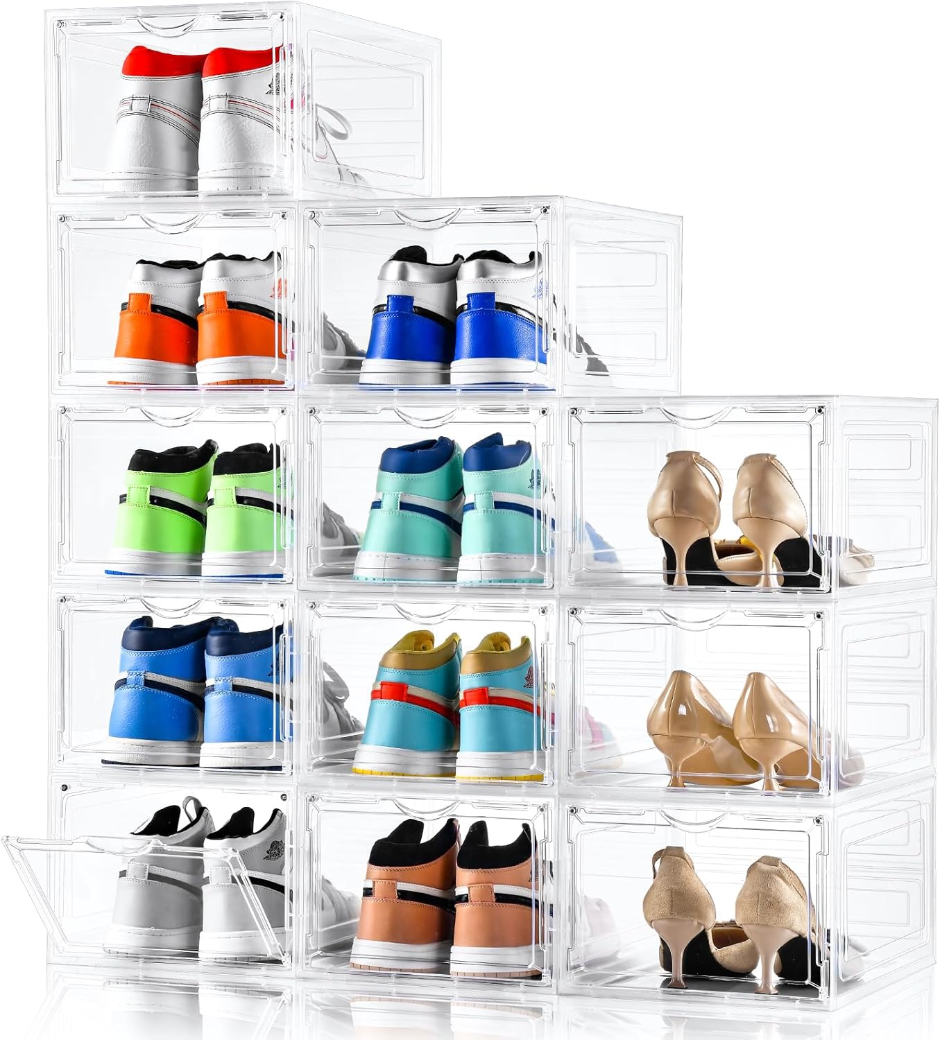 Clemate Upgraded X-Large Shoe Organizer,Shoe Storage Organizer,12 Pack ...