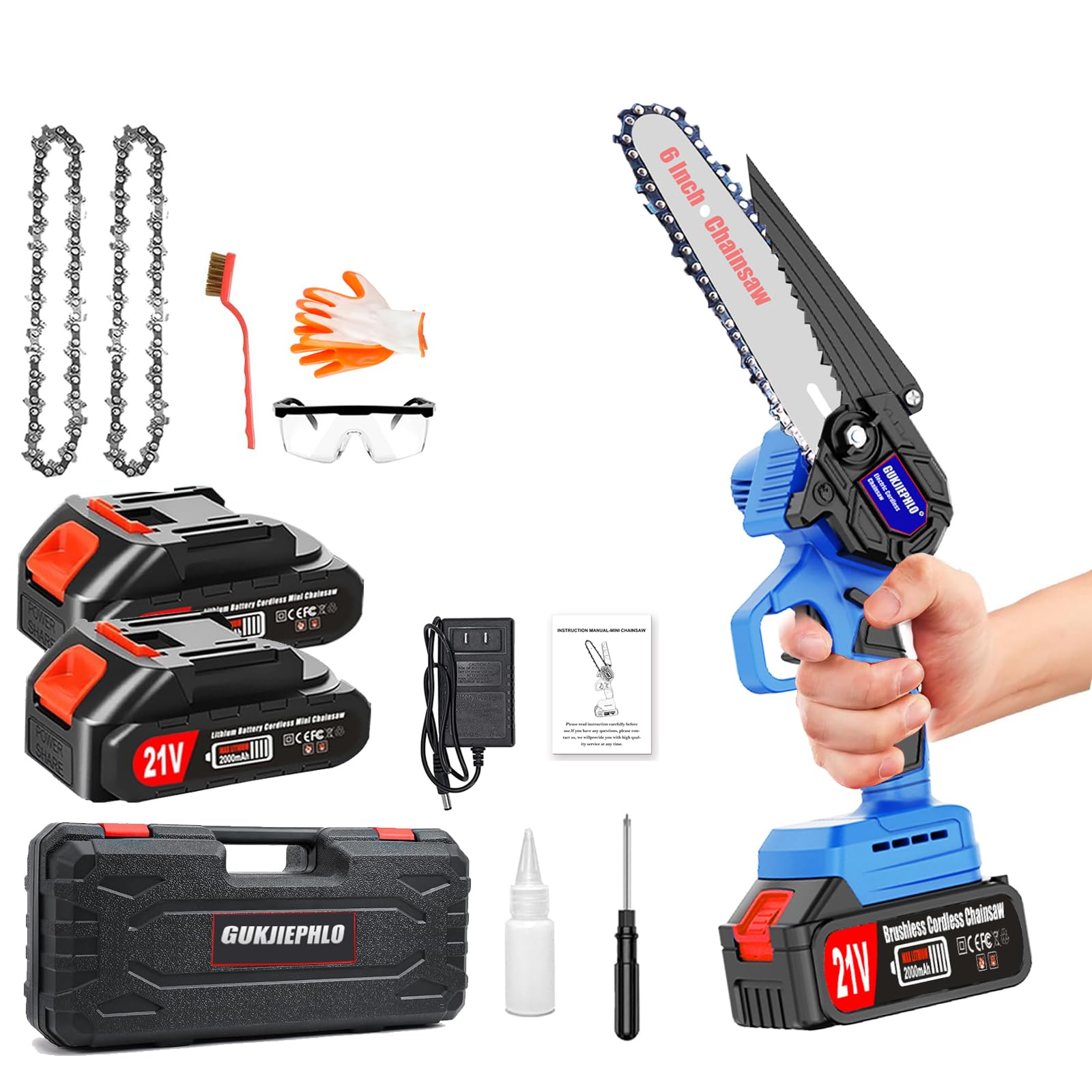 Snapklik.com : Mini Chainsaw Cordless, Portable 6 Inch Electric Chain ...