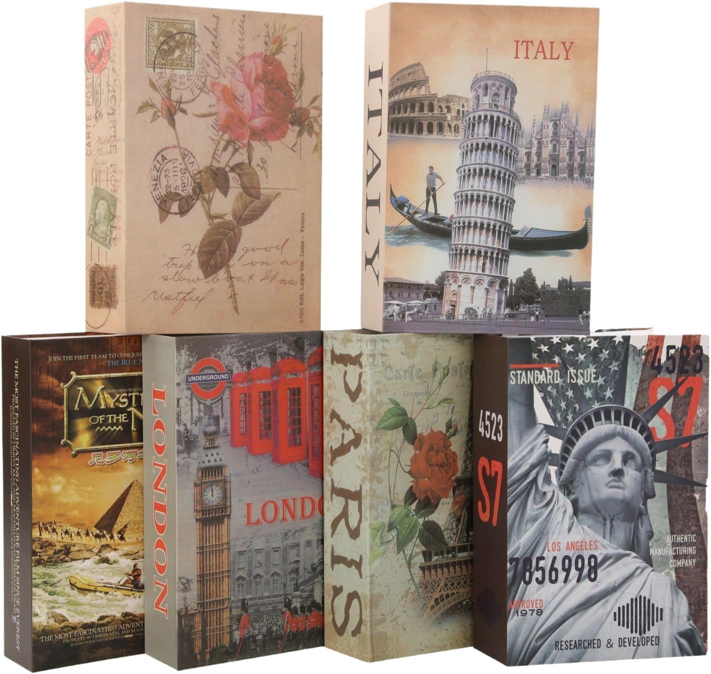 SEPOX® 6 Different Book Safe Lock Boxes, Large Book Box with Premium ...