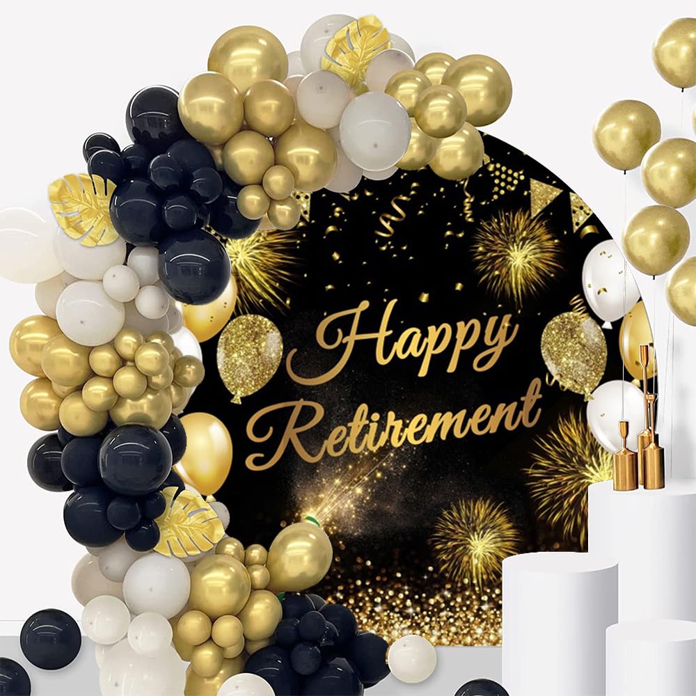 Retirement Backdrops For Photoshoot OERJU Happy Retirement Round ...