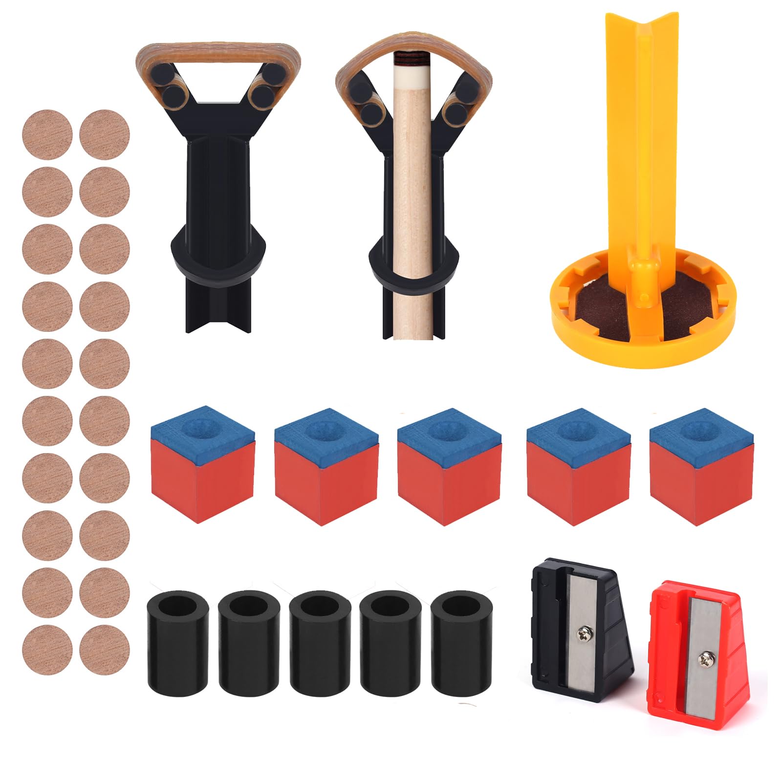 Amazon.com : Vefungyan 37pcs Pool Cue tip Repair Kit: 20 Billiard Cue ...