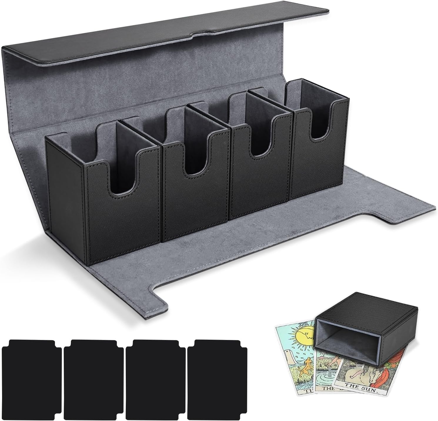 Alishomtll Card Deck Box fits 800+ Unsleeved with Dice Tray, Magnetic ...