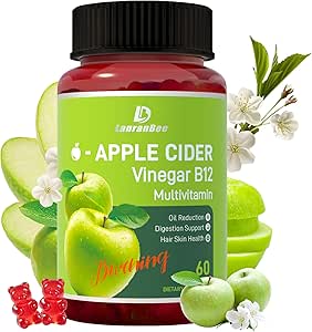Amazon.com: LanranBee Apple Cider Vinegar Gummies with Vitamins B12 Multivitamin ACV Supplement ...