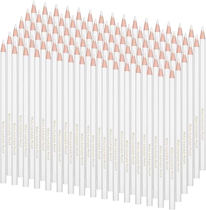 Amazon.com: Sabary 48 Pcs White Fabric Pencils for Sewing White Colored ...