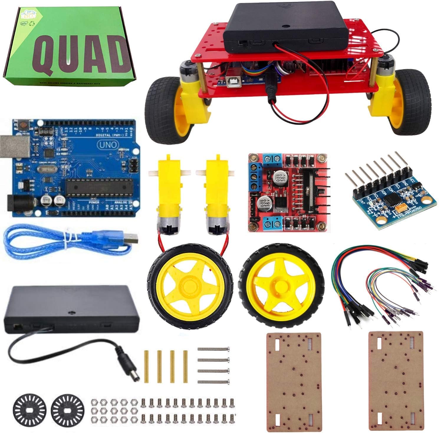 QUAD STORE DIY Self Balancing Robot car kit Compatible with Uno R3 ...