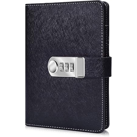 ARRLSDB Password Diary with Lock, PU Leather Combination Lock Diary ...