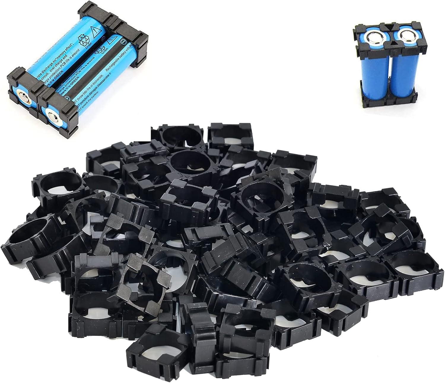 Amazon.com: MGGi 100pcs 18650 Lithium Battery Cell Holder, Plastic Li ...