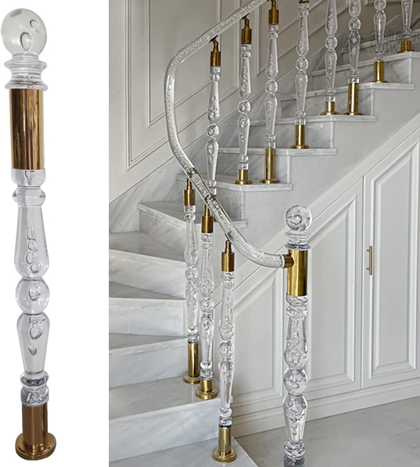 Amazon.com: Clear Acrylic Newel Post for Staircase Deck Railing, Modern ...