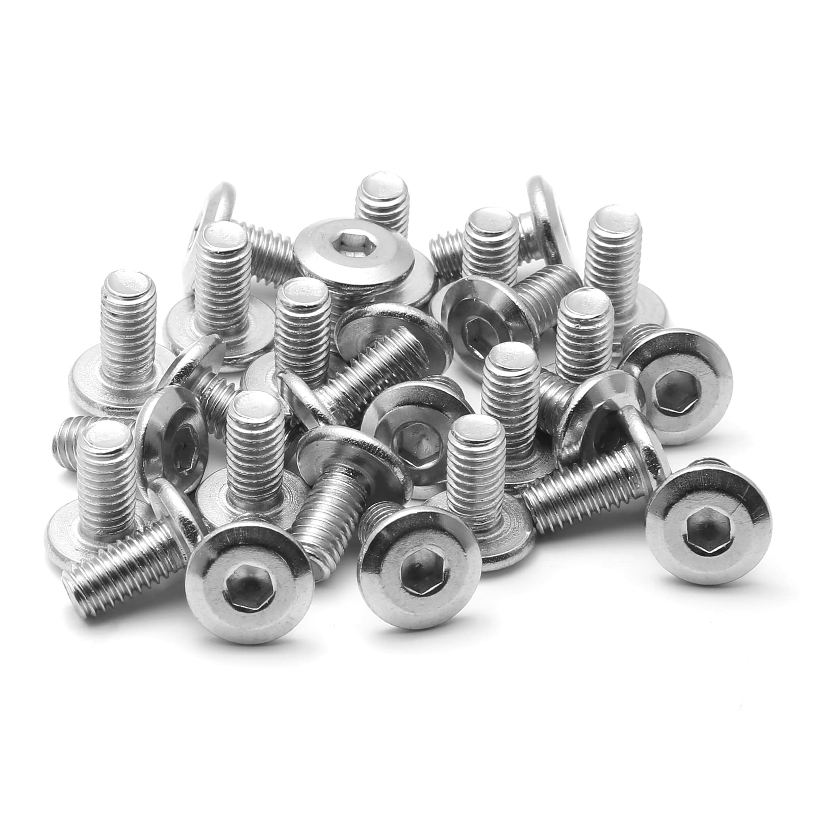 Snapklik.com : 30 Pcs M6x12mm Stainless Steel Flat Head Hex Socket Cap ...
