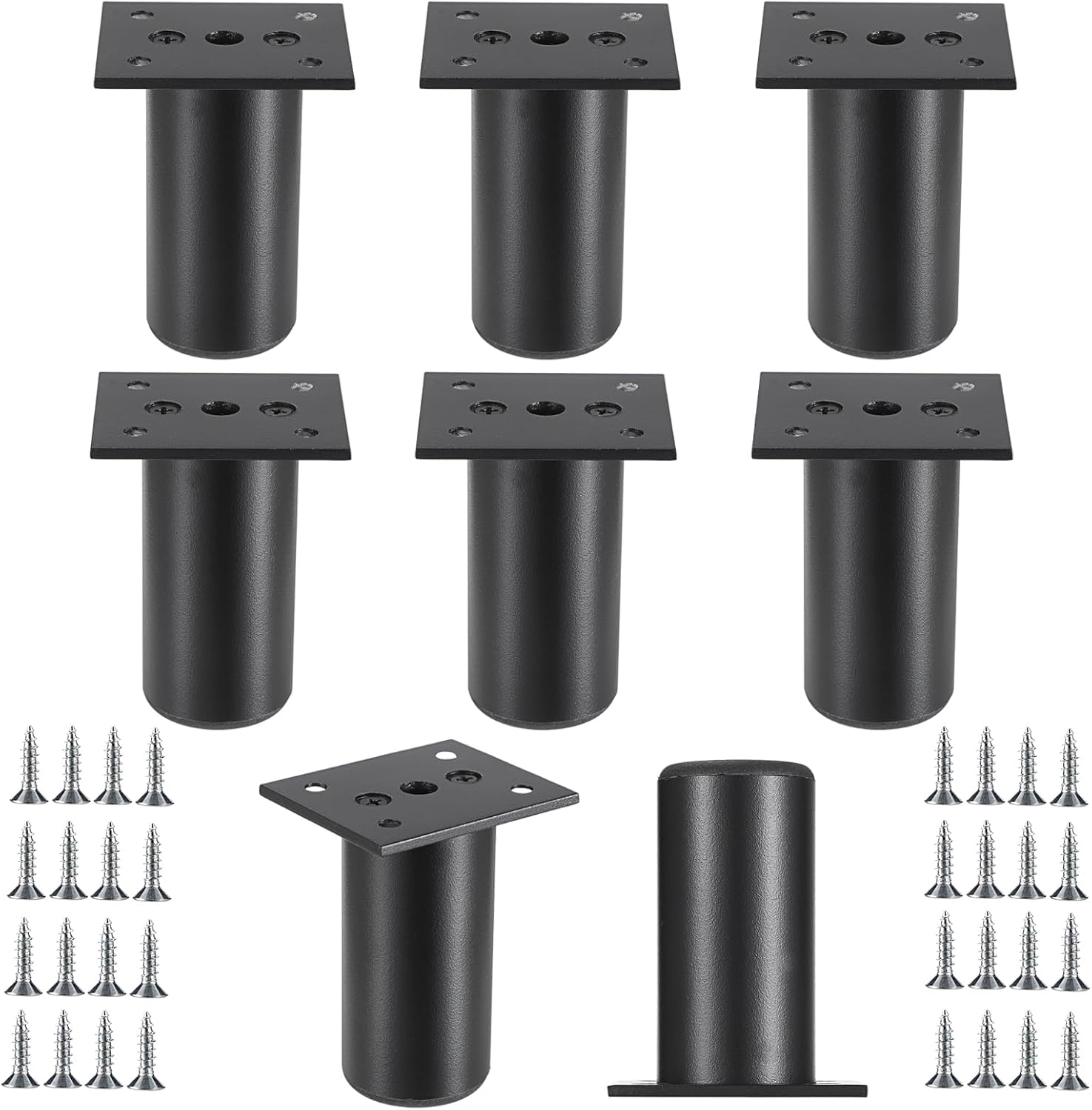 Amazon.com: OwnMy 8PCS 3 Inch Metal Furniture Legs Feets Black Aluminum ...