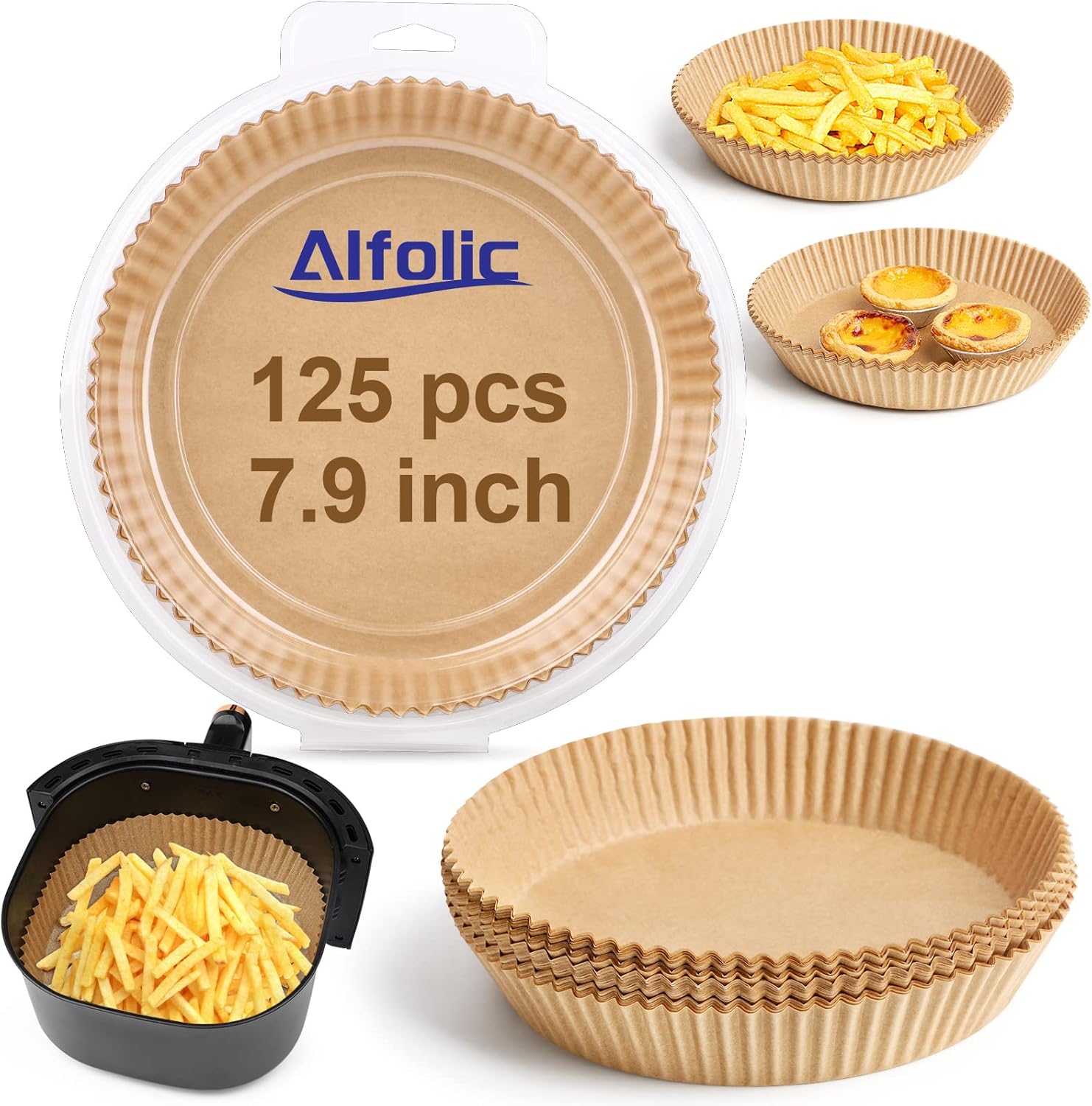 Amazon.com: Air Fryer Parchment Paper Liners 8 Inch,125 Pcs Disposable ...