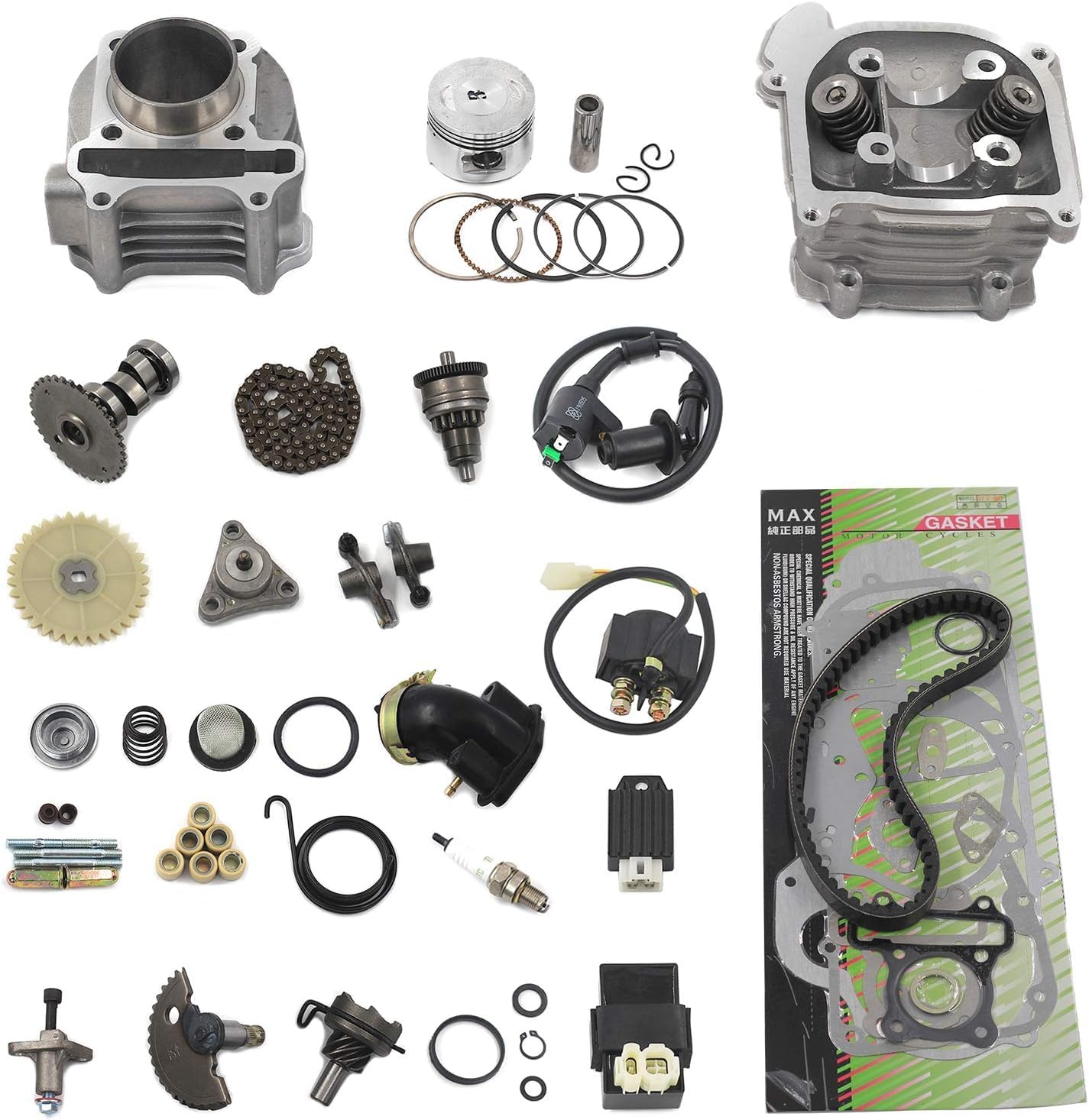 GY6 Cylinder Rebuild Kits Trkimal 47mm 80cc Big Bore Upgrade Kits for ...