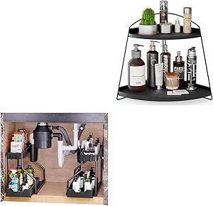Amazon.com - Puricon Under Sink Organizer(2 Pack Black) Bundle Corner ...