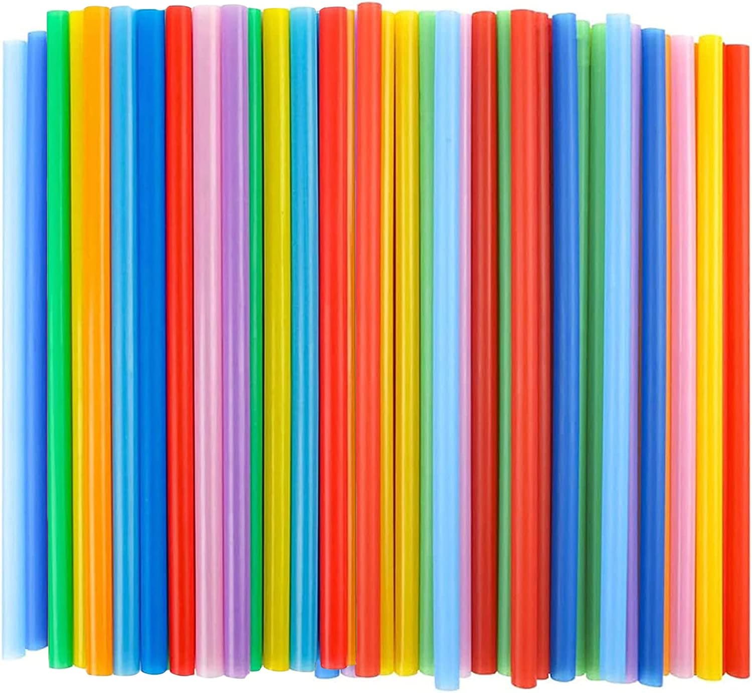 Amazon.com: 100 Pcs Jumbo Smoothie Straws,Colorful Disposable Wide ...