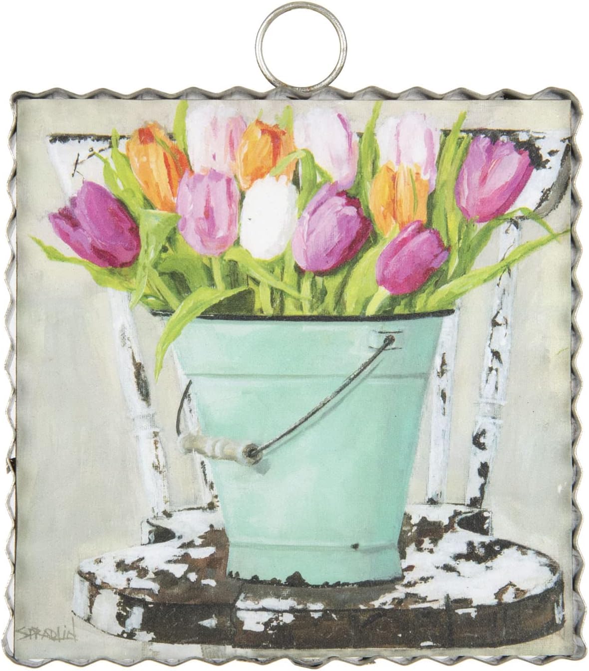 Amazon.com: The Round Top Collection - Mini Gallery Bucket of Tulips, 6 ...