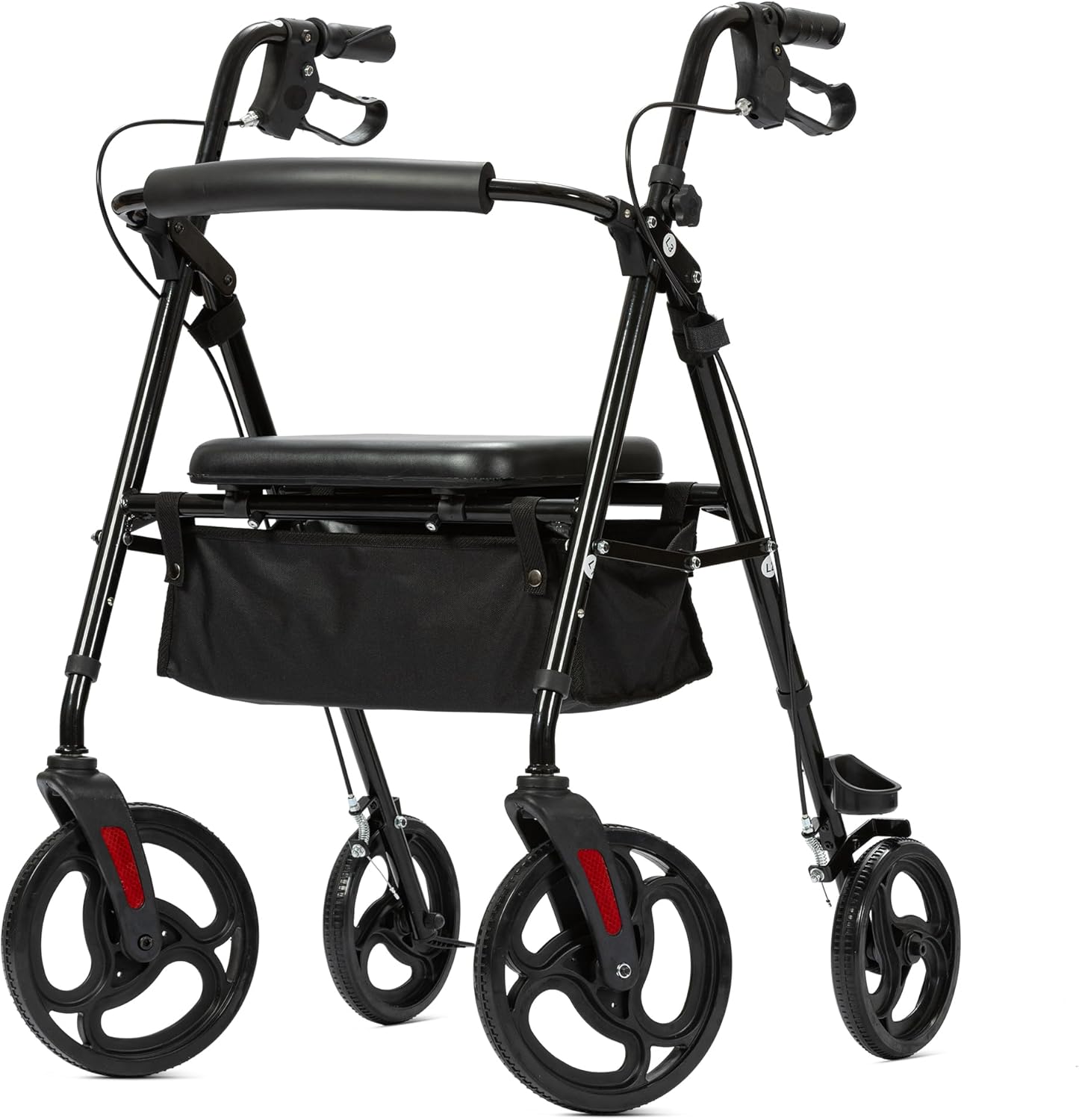 Amazon.com: ELENKER Rollator Walker with 10” Wheels, Sponge Padded Seat ...