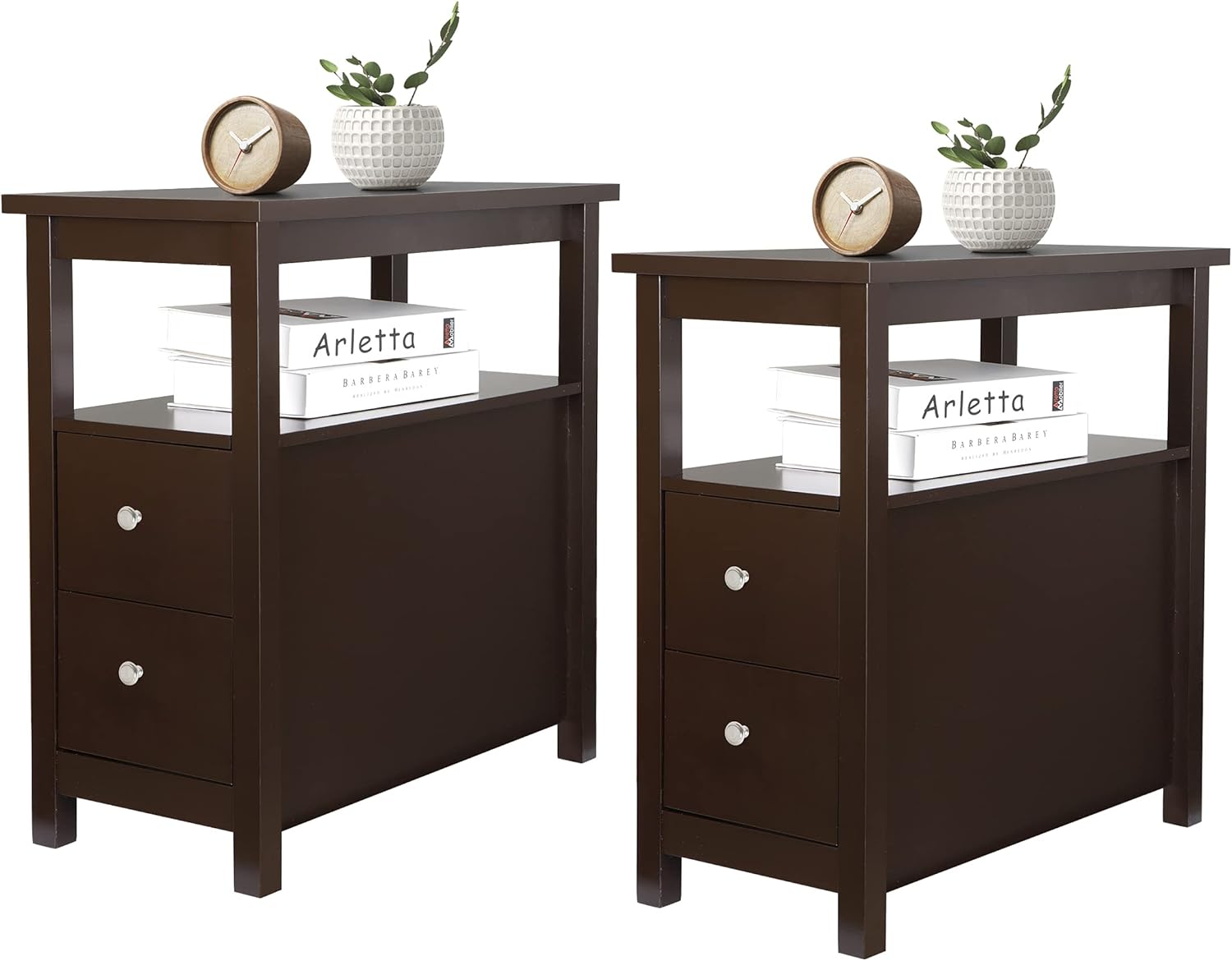 Amazon.com: ZENY Narrow End Table Side Table with Drawer and Open Shelf ...