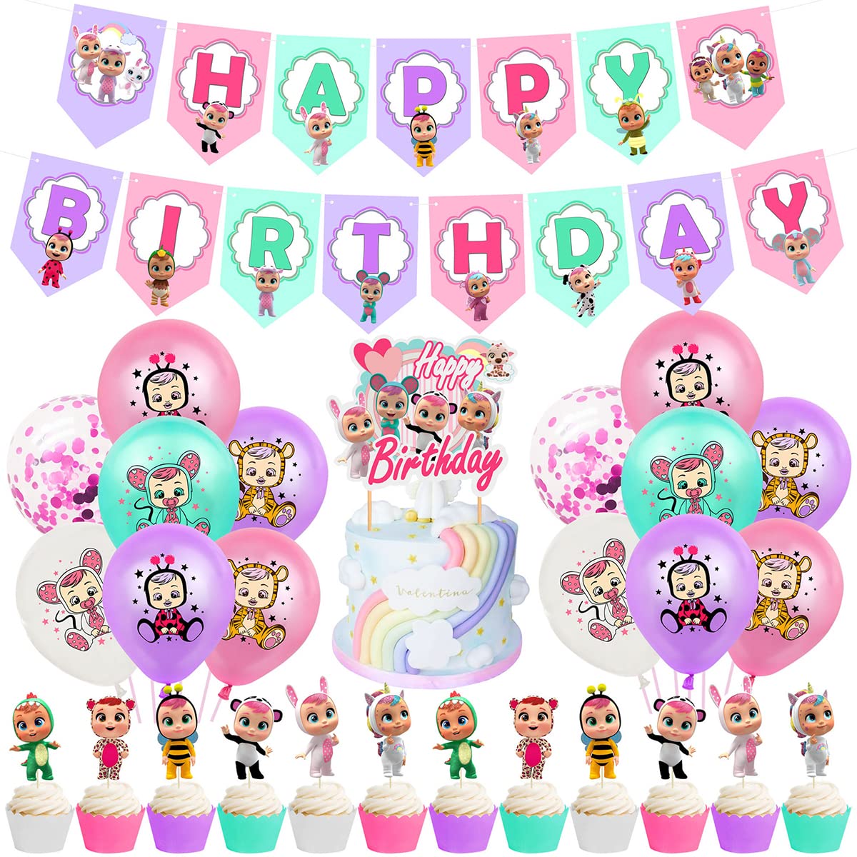 Buy Cry Baby Ballons 28 Pieces Cry Baby Themed Party Decorations ...