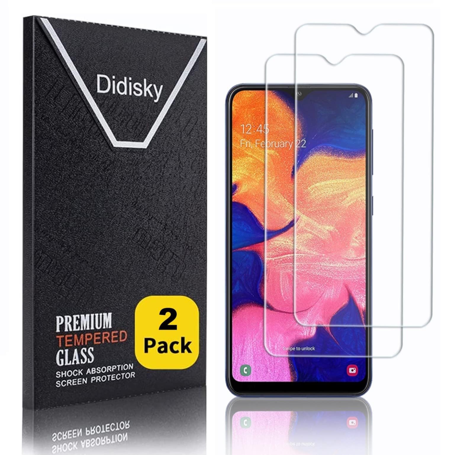 Didisky Tempered Glass Screen Protector for Samsung Galaxy A10, [ 2 ...