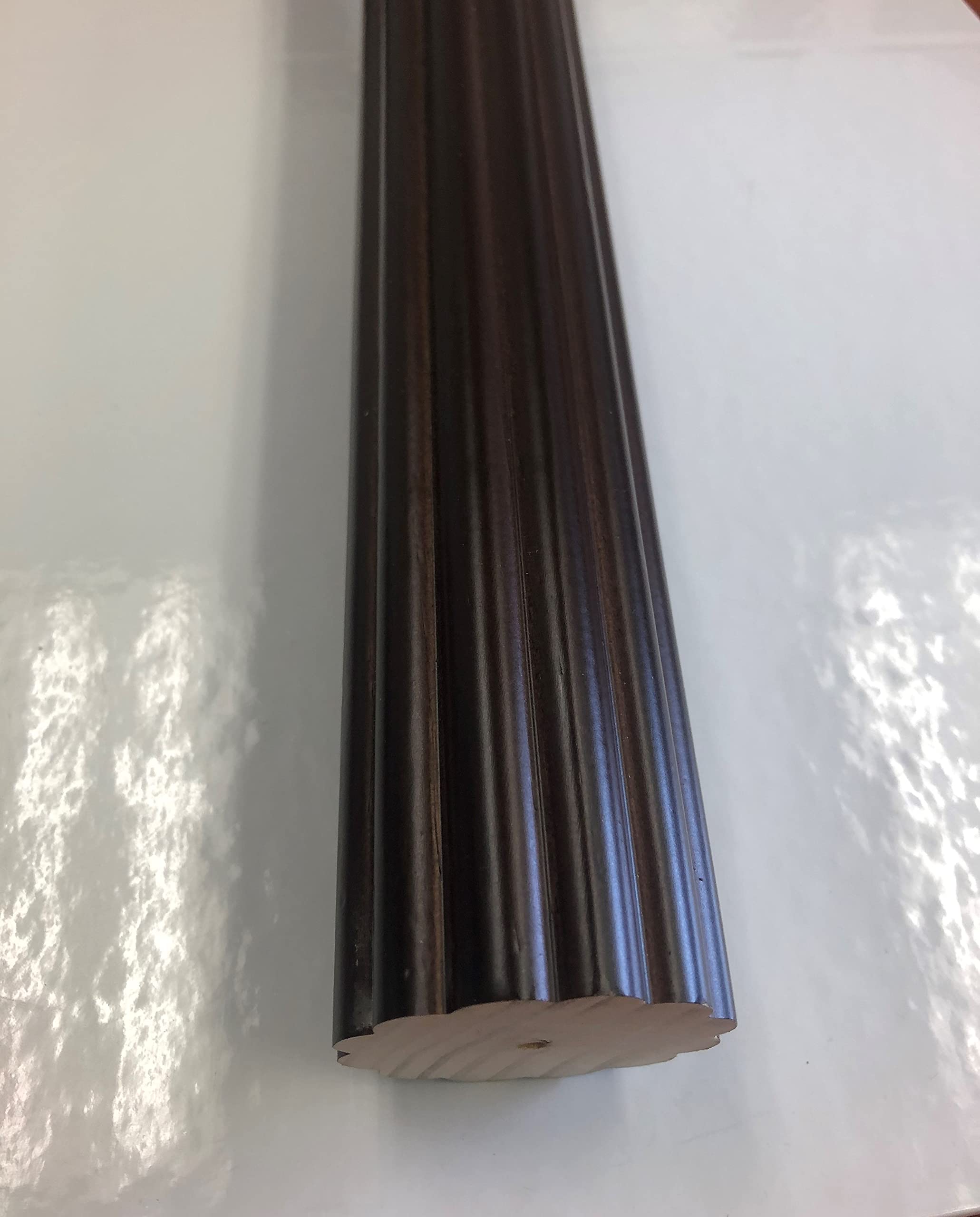 Amazon.com: 2 Inch Diameter Drapery Wood Fluted Curtain Rod 8 FT ...