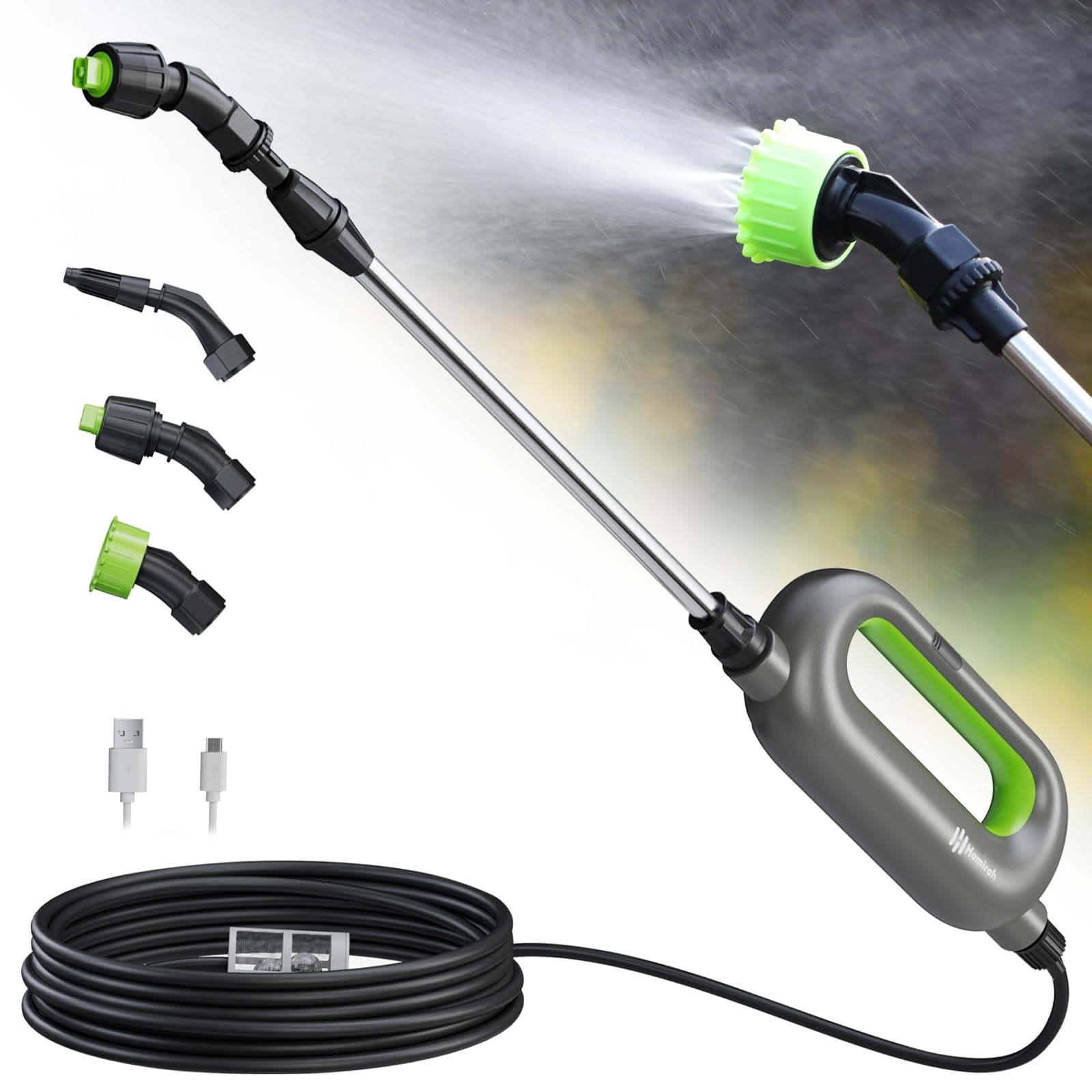 Amazon.com: Hamirah Battery Powered Sprayer Wand, Garden Electric ...