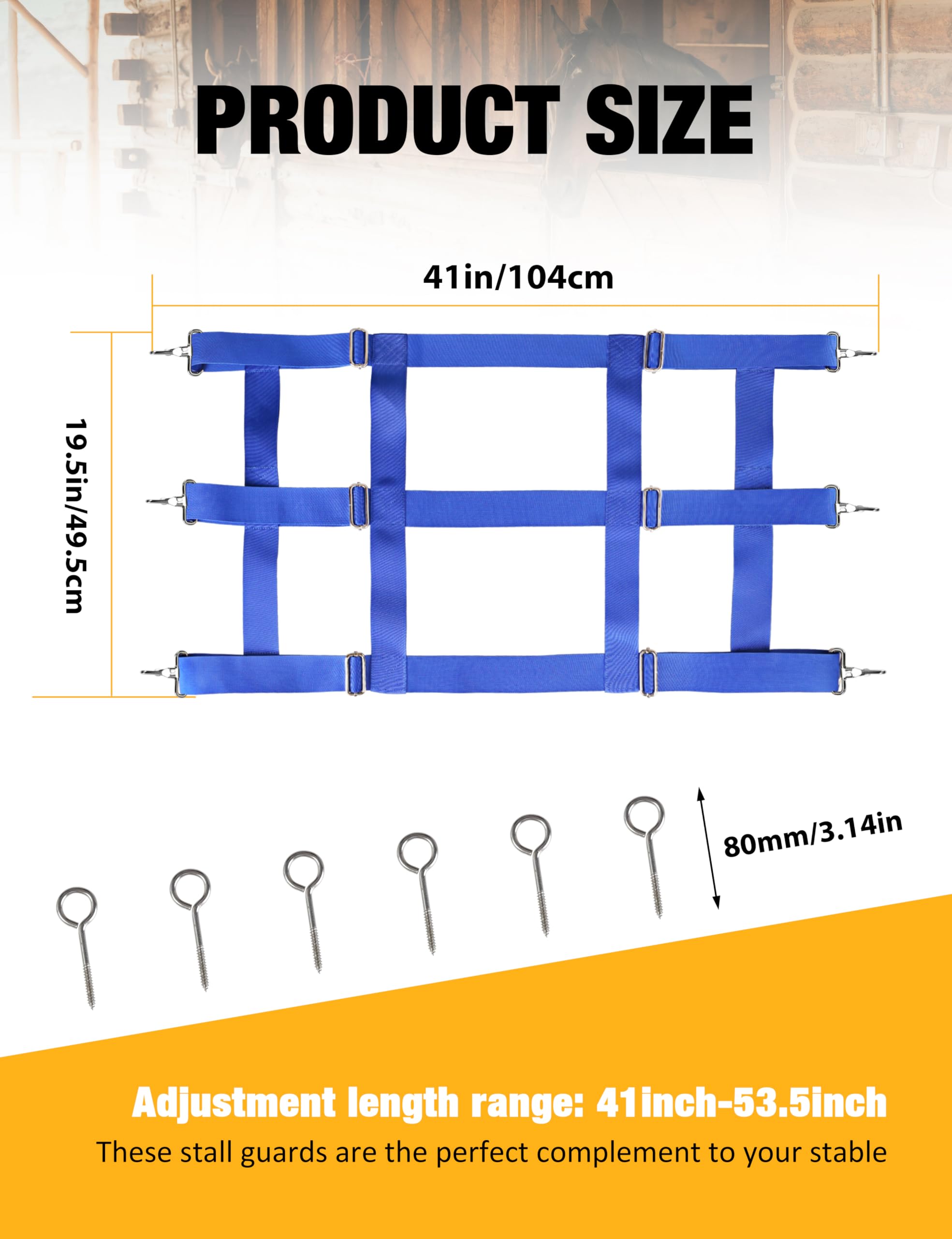 Horse Stall Safety Guard Adjustable Poly Stall Guard For Horses - 3 ...