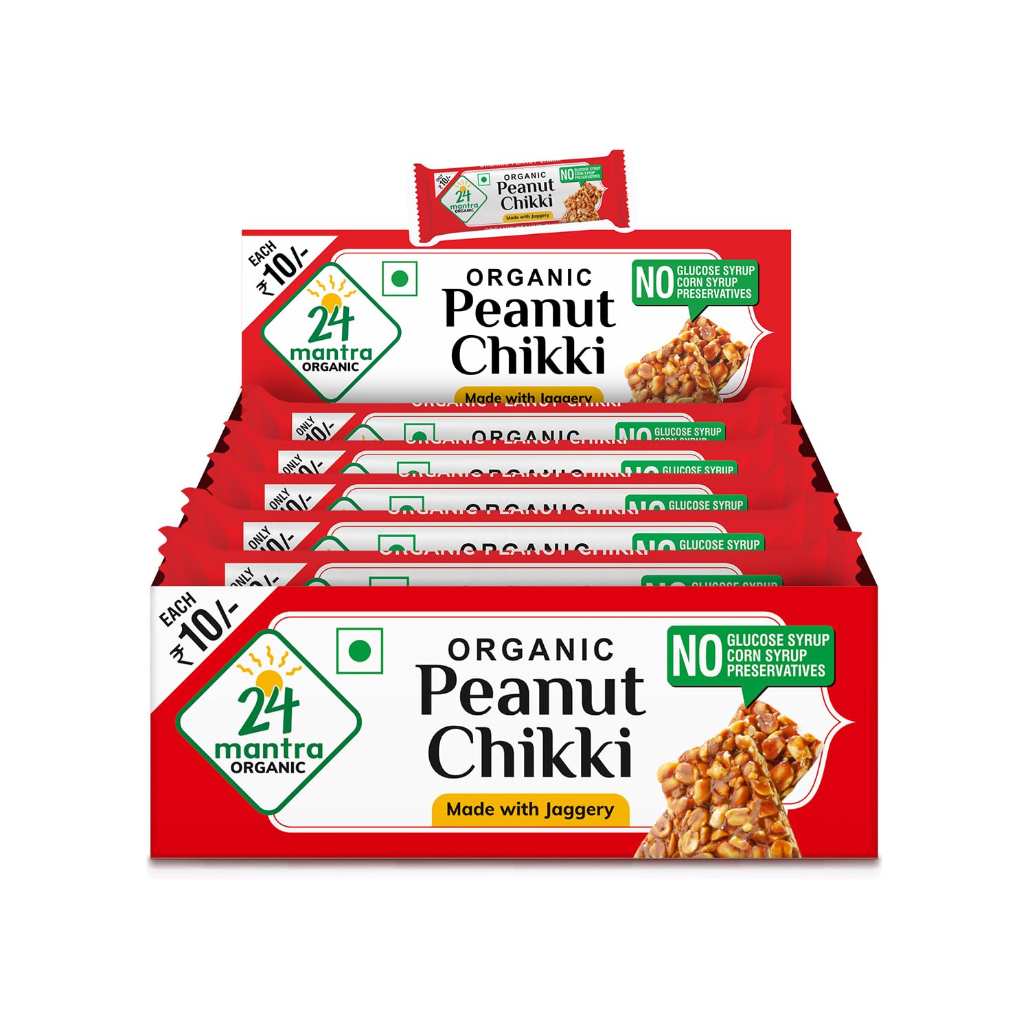 24 Mantra Peanut Chikki 20g X 10 N = 200g : Amazon.in: Grocery & Gourmet Foods