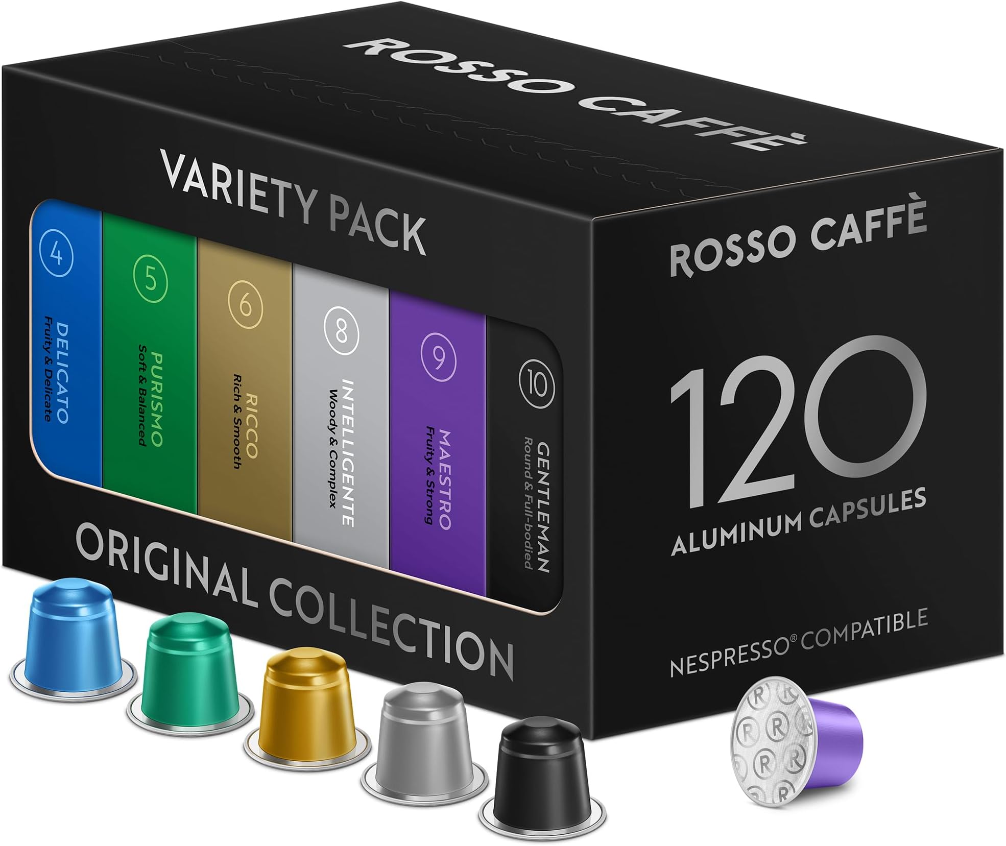 Amazon.com: ROSSO CAFFE Espresso Capsules for Nespresso Machines - 120 ...