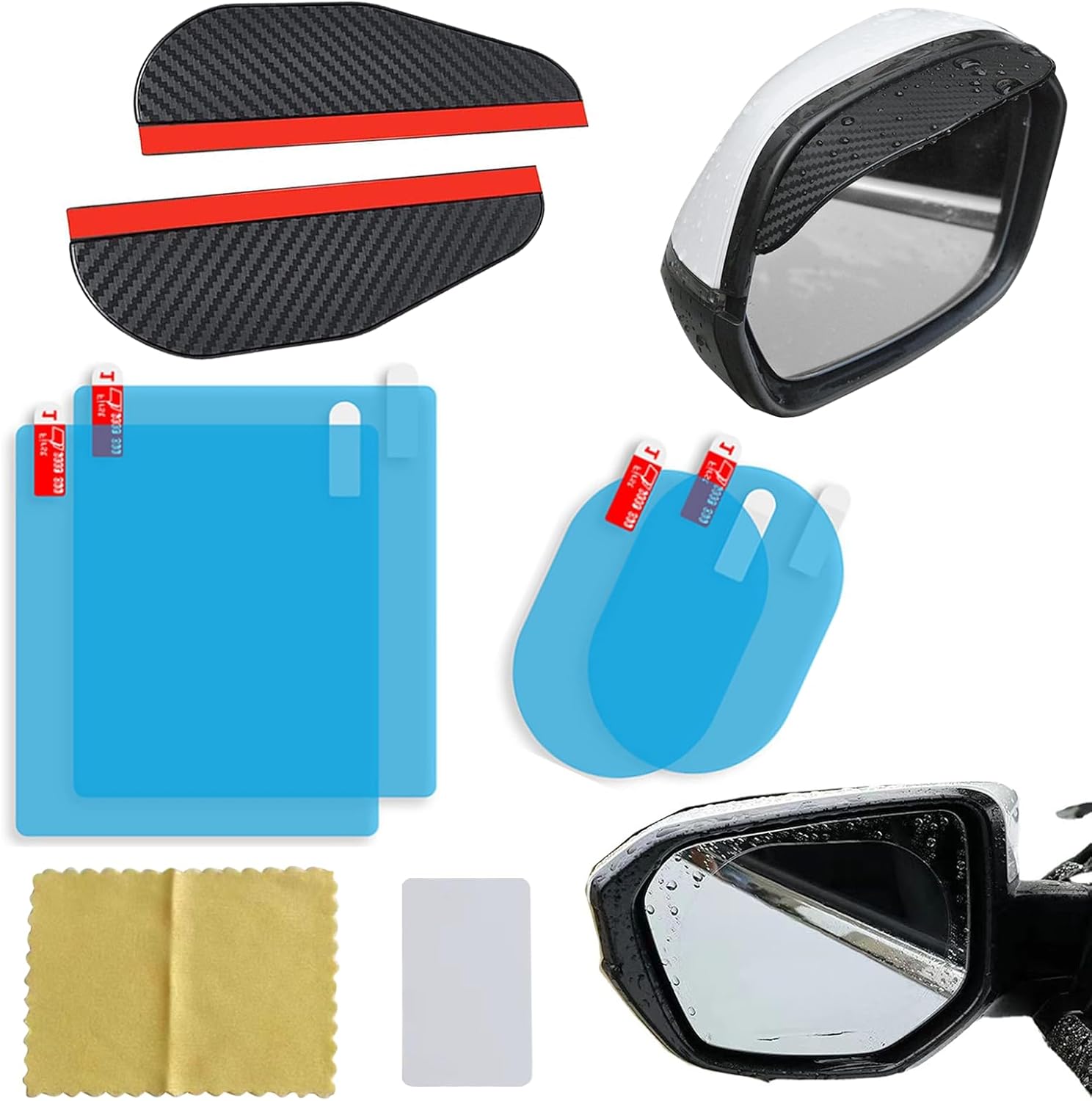 Beylos 8Pcs Car Wing Mirror Rain Deflector Set Easy to Use Side Mirror ...