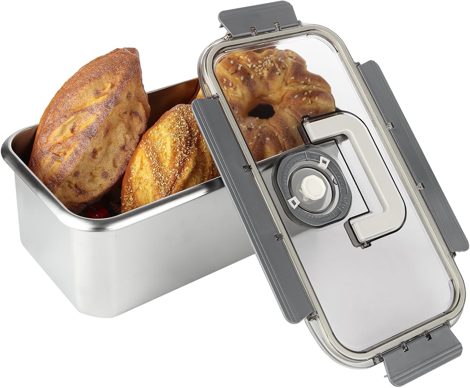 Amazon.com: QTLCOHD Bread Box with Lid for Kitchen Counter, Stainless ...