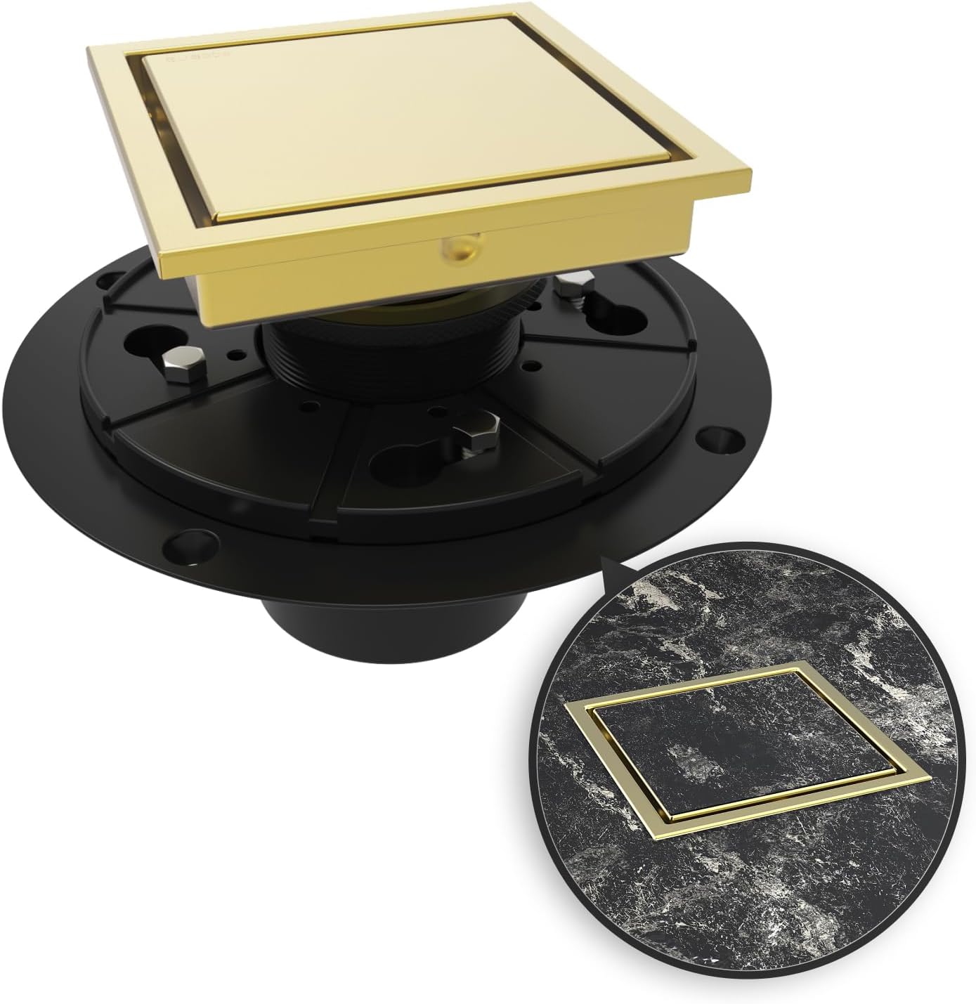 Antique Brass Square Floor Drain Shower Ground Drainer with Strainer ...