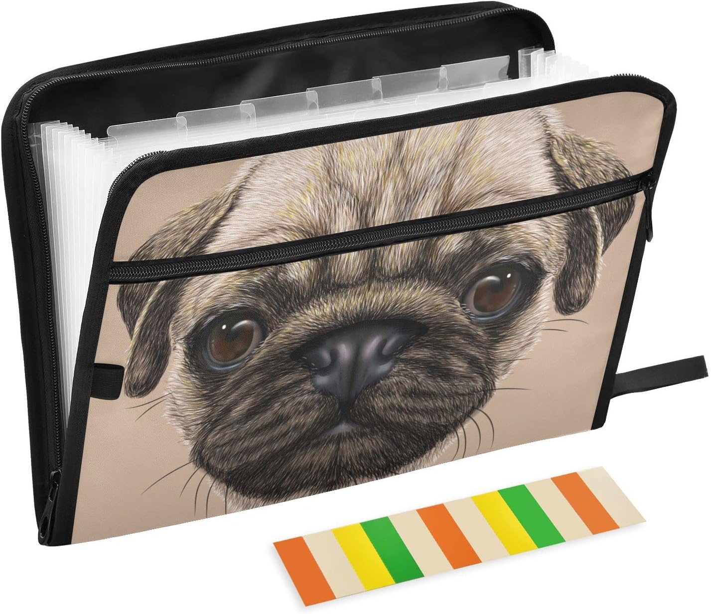 Pug Dog Expanding File Folder for Documents A4 Letter Size Accordion ...