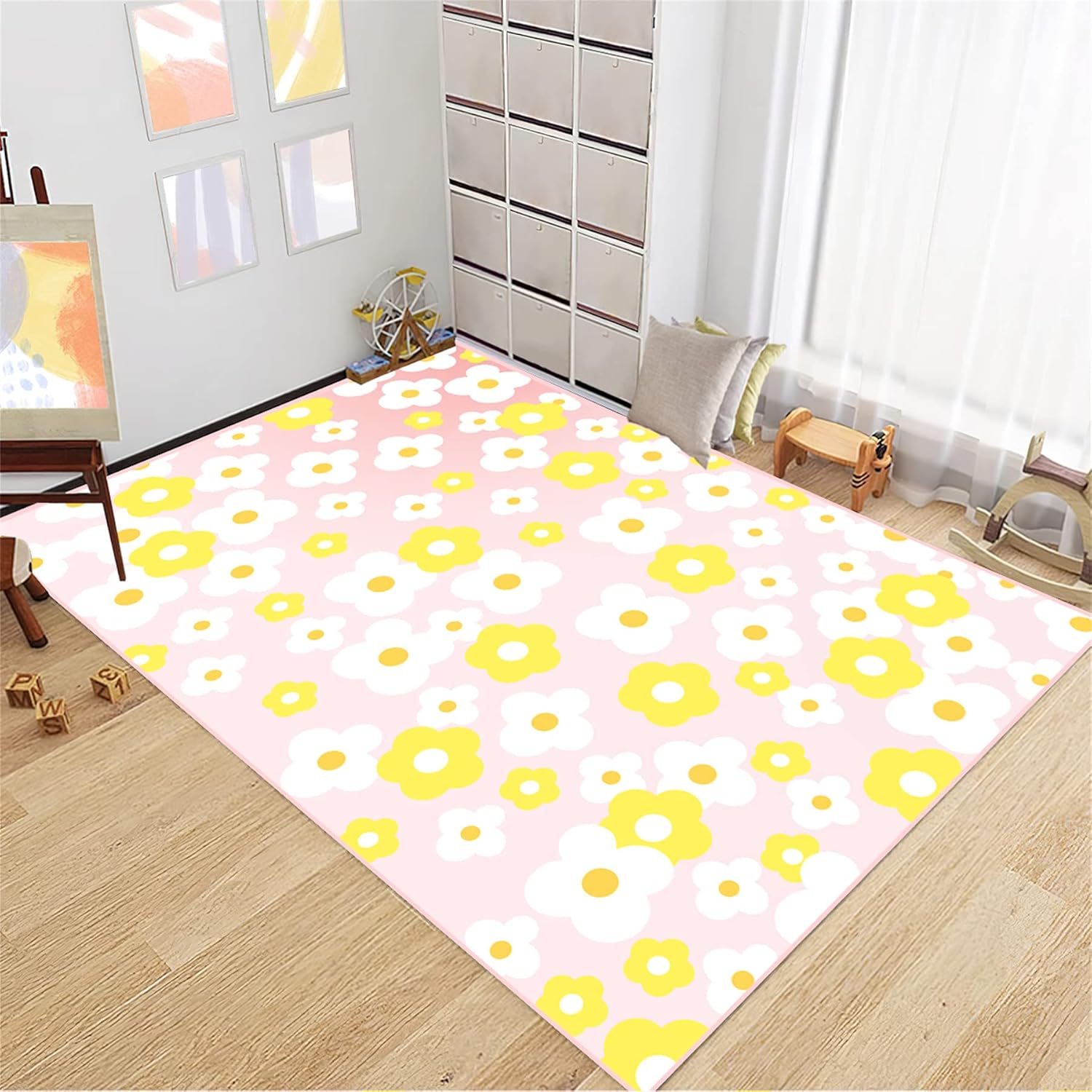 Amazon.com: BATATADOCE Flower Rug - Girls Room Rug Girls Pink Area Rugs ...