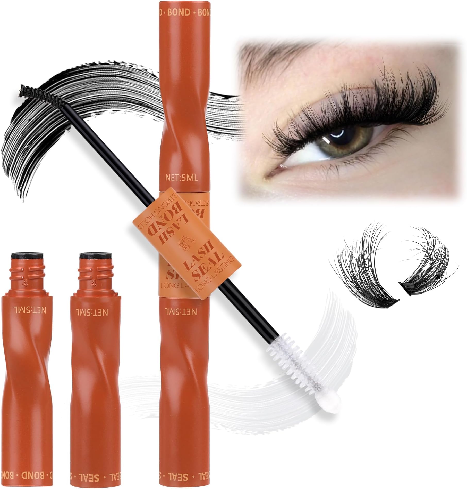 Amazon.com: Lash Cluster Glue Lash Bond and Seal Waterproof Lash Glue ...