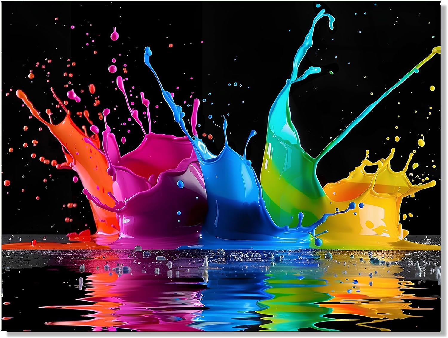 Amazon.com: Bosfori Color Splash Tempered Glass Wall Art, UV Printing ...
