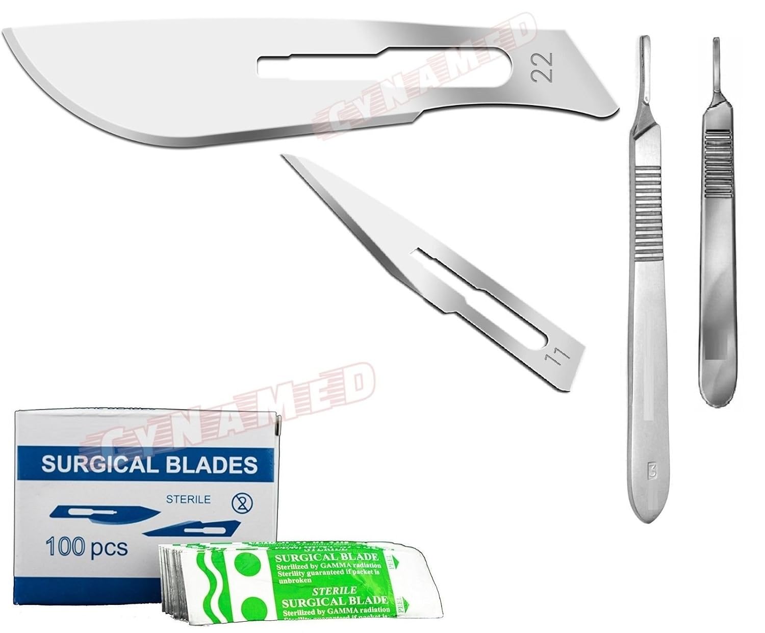 Scalpel Blades No 22 No11 100PCS Each Plus Handle No 3 Handle No 4 ...