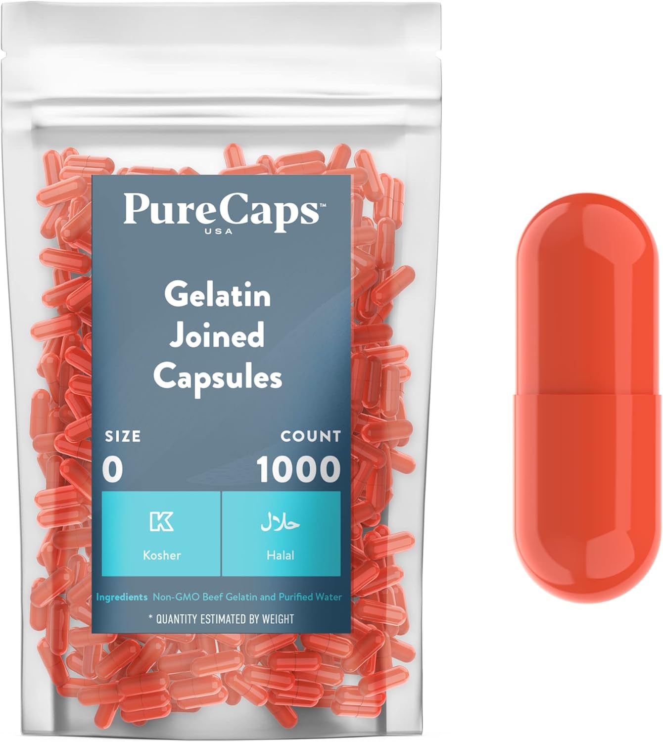 PurecapsUSA - Empty Orange Gelatin Pill Capsules - Fast Dissolving and ...
