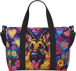 Amazon.com | NAITIZ German Shepherd print Travel Duffel Bag, Sports ...