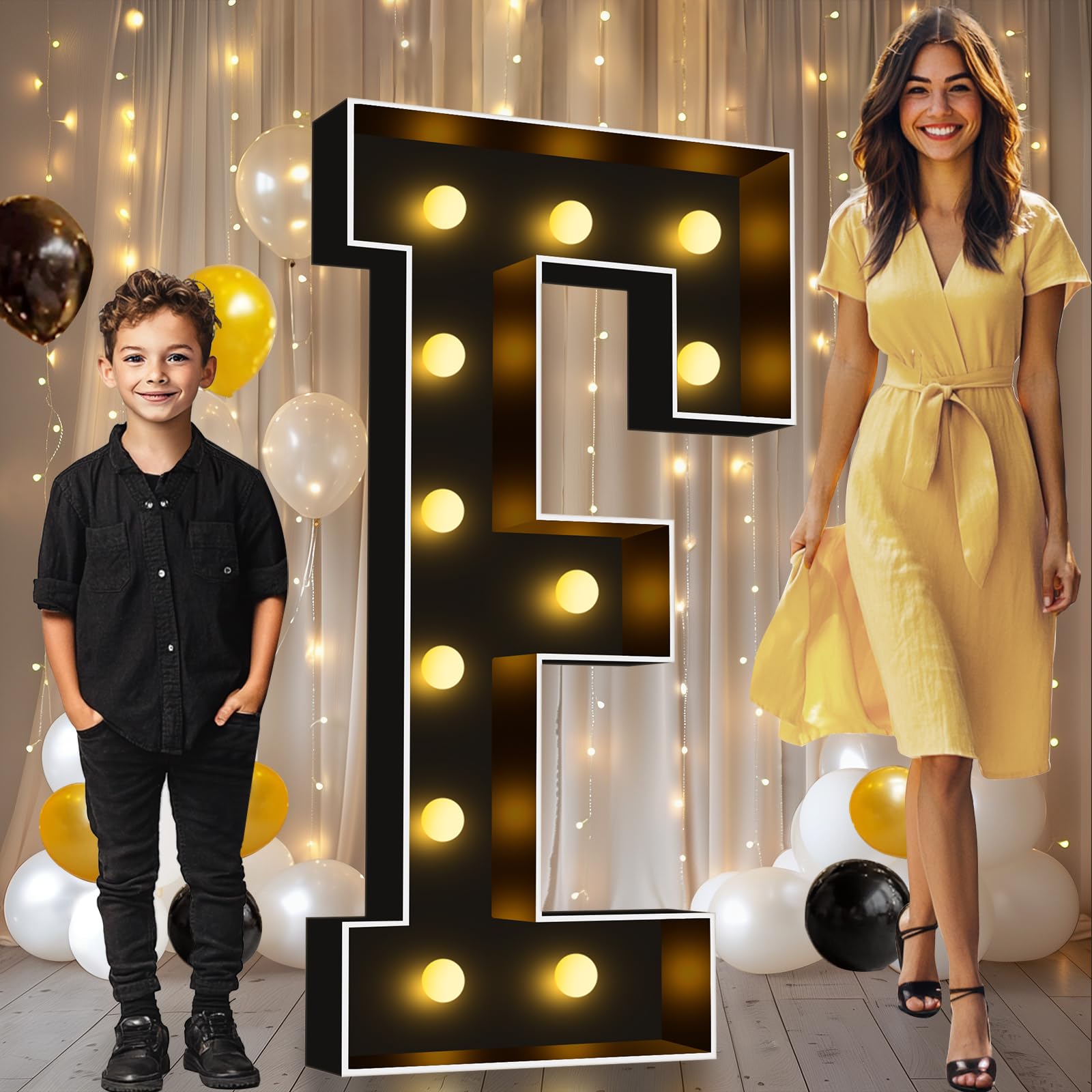 Snapklik.com : 4 FT Marquee Light Up Letters, Black Marquee Letter ...