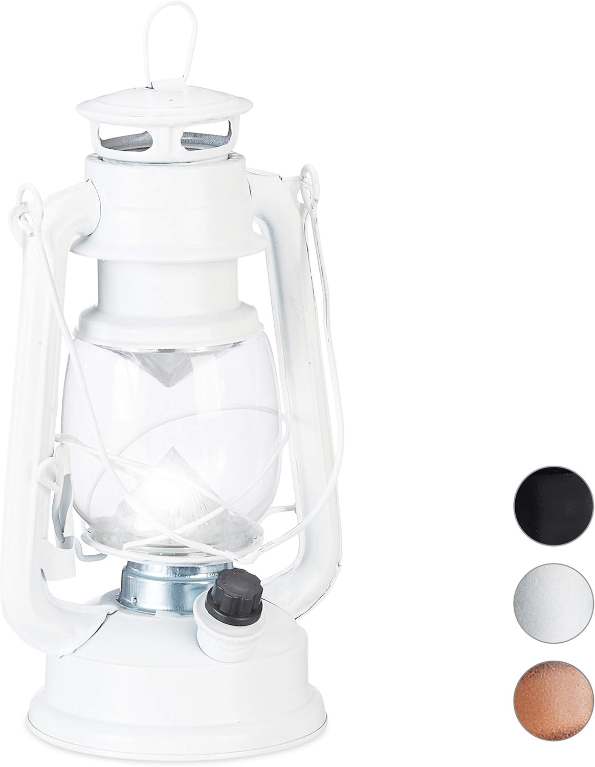 Relaxdays LED Storm Lamp, Retro Lantern as Window Decoration or for the ...