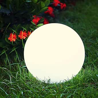 MR.GO Solar Globe Light, RGB Solar Ball Light with Remote/Button ...