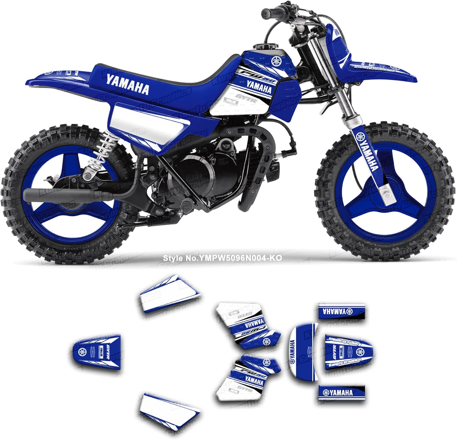 Kungfu Graphics Decal Kit for Yamaha PW 50 PW50 piwi 50, Blue ...