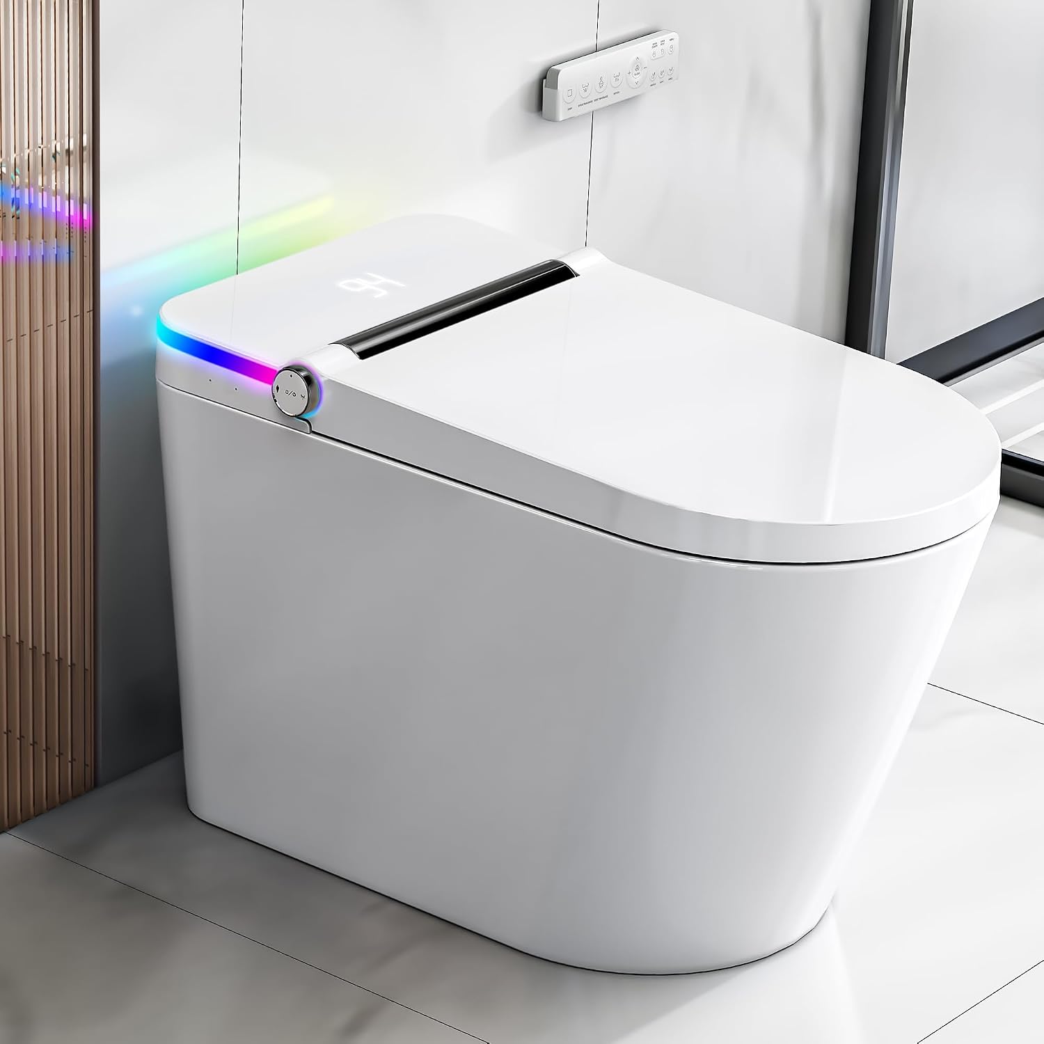 Tankless Smart Toilet with Built-In Bidet, Heated Seat, Warm Water and ...