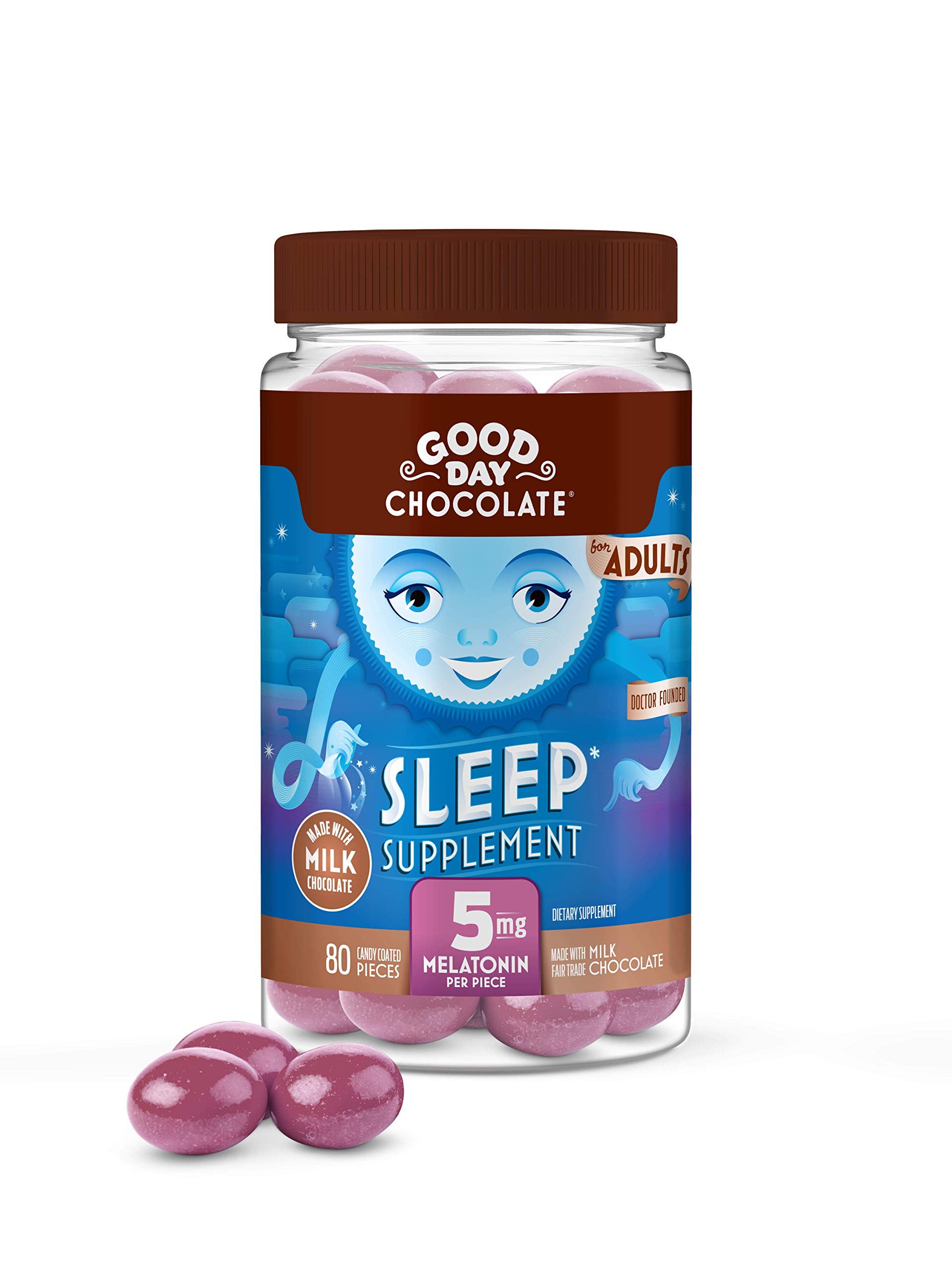 Buy Good Day Chocolate Melatonin for Adults [ 80 Count ] - Fair Trade ...