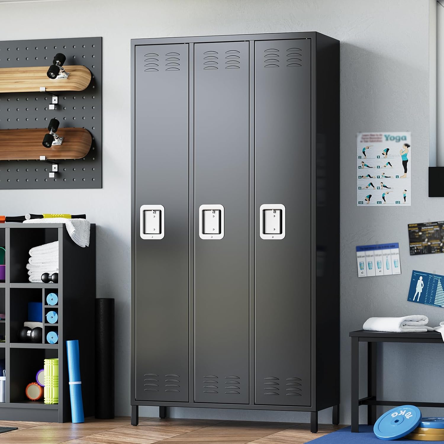 Amazon.com: CuisinSmart Metal Lockers for Employees 3 Doors, 72" Tall ...