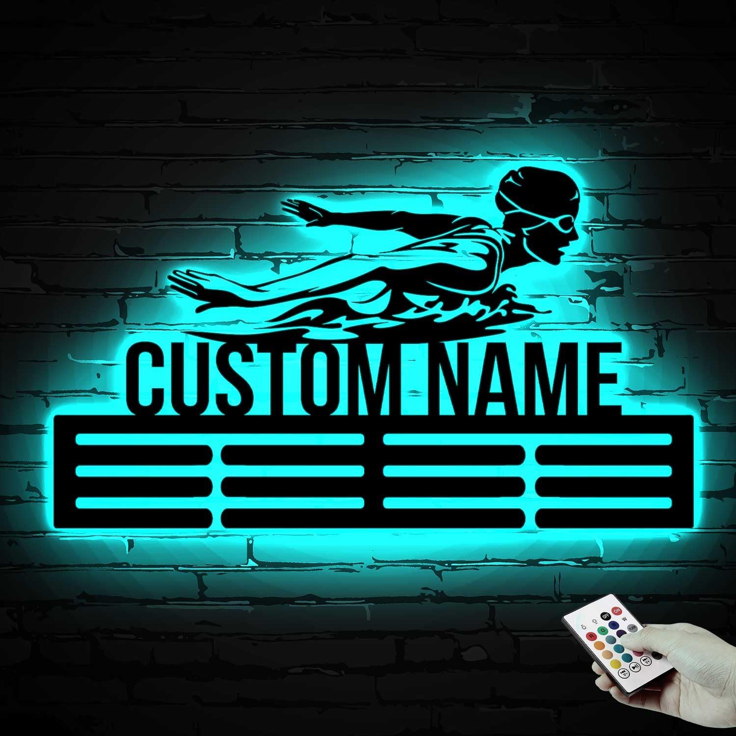 Amazon.com: Personalized Swimming Medal Hanger Display - Swimming Metal ...